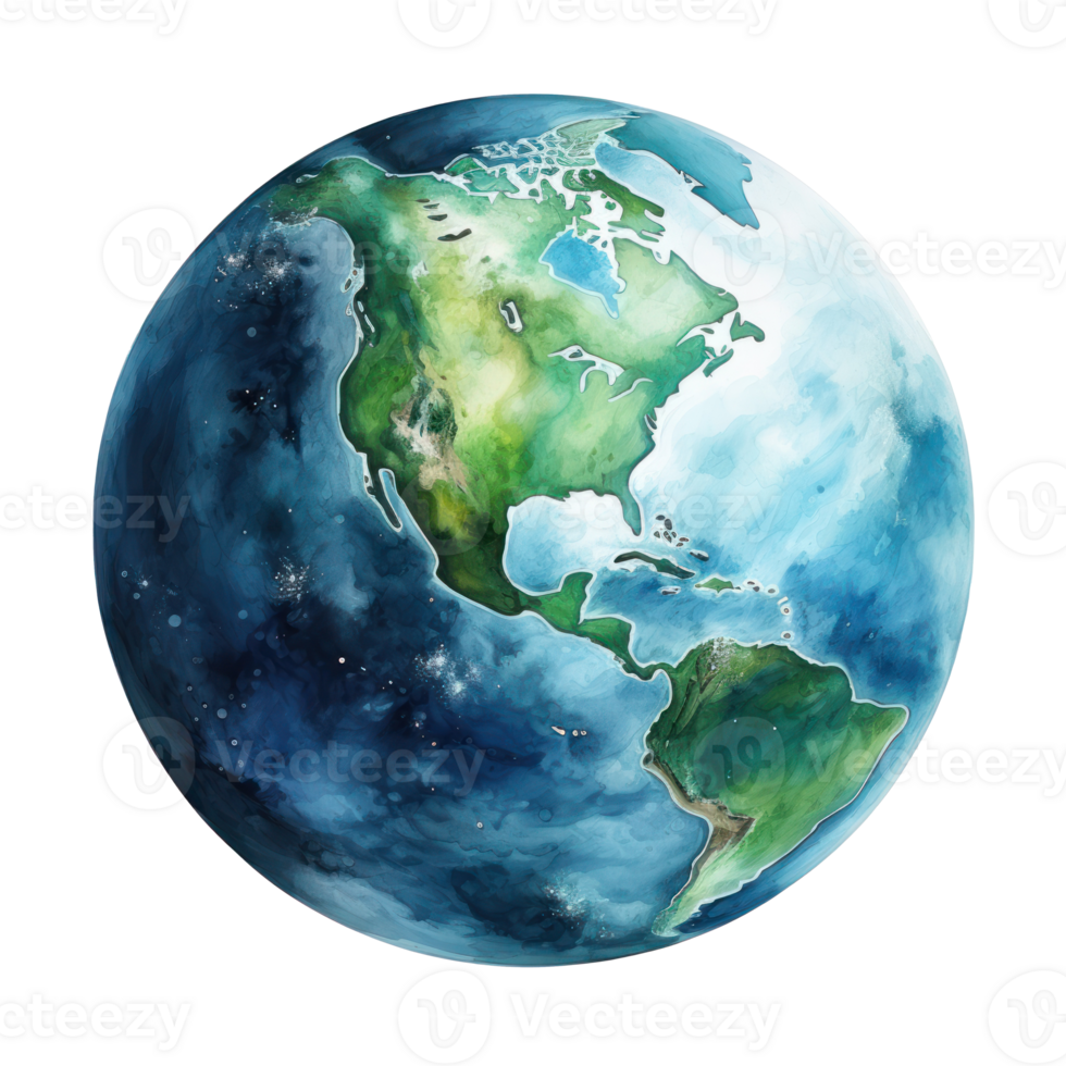 Watercolor Earth planet isolated 30768559 PNG