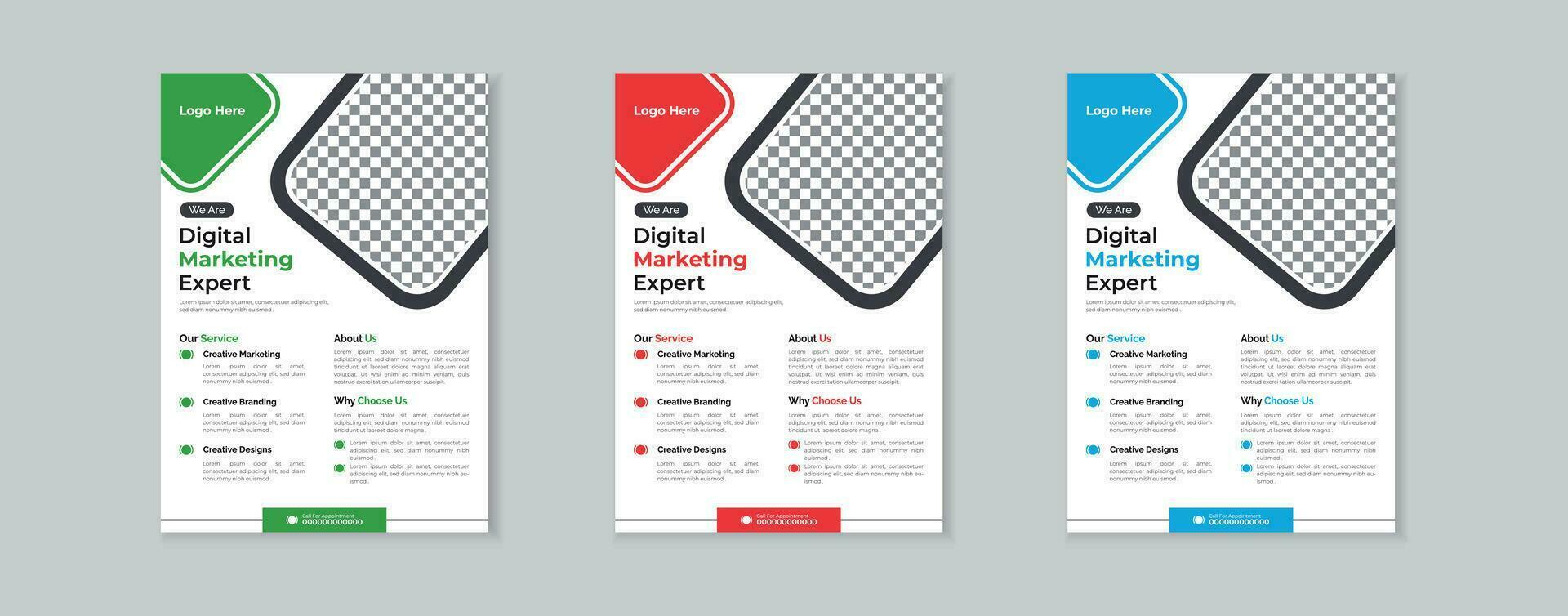 Corporate creative colorful business flyer template design set ... Corporate creative colorful business flyer template design set ...
