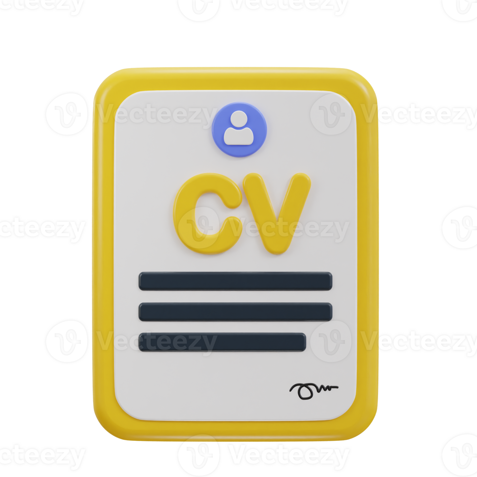 3d cv resume icon 30772145 PNG