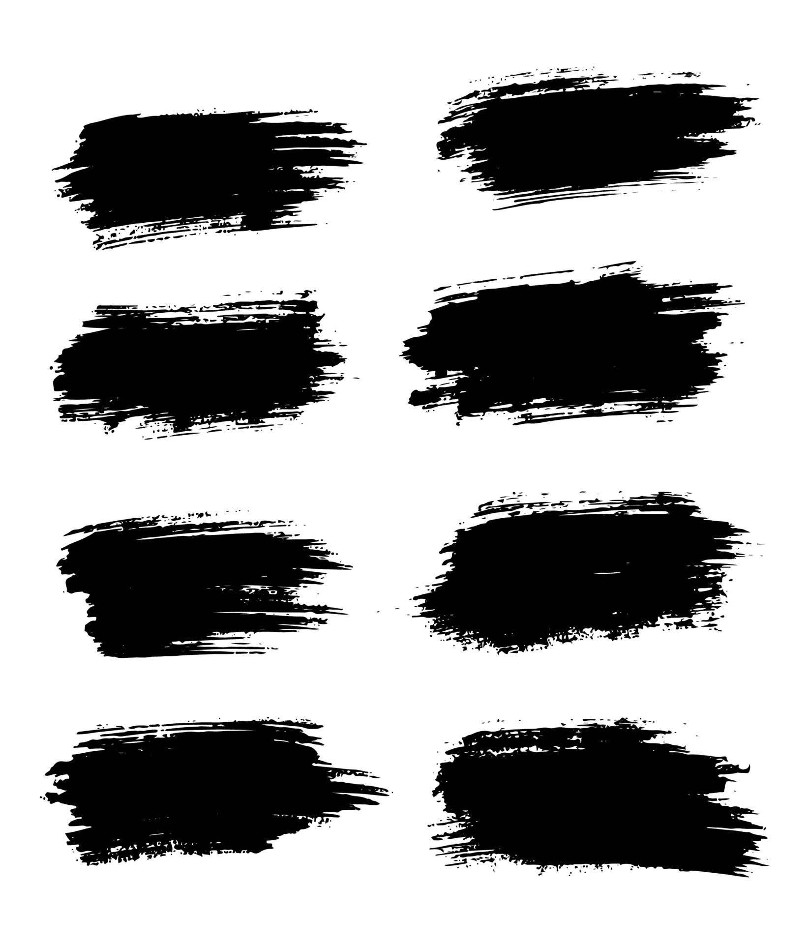 Ink paint brush stroke set 30773873 Vector Art at Vecteezy