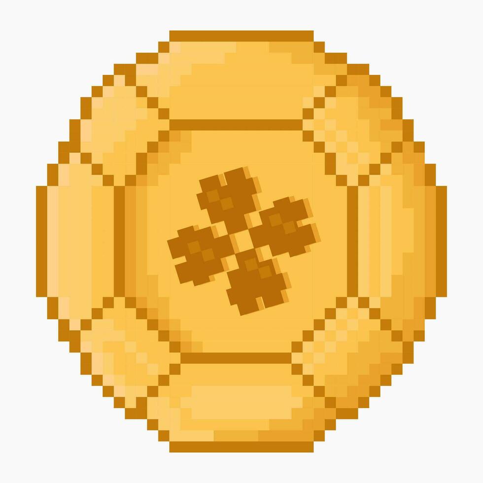 Pixel art poker golden chips. Casino chips lucky. Chip vector icon ... Pixel art poker golden chips. Casino chips lucky. Chip vector icon ...