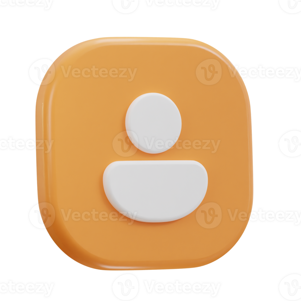 3d user profile icon illustration 30774642 PNG