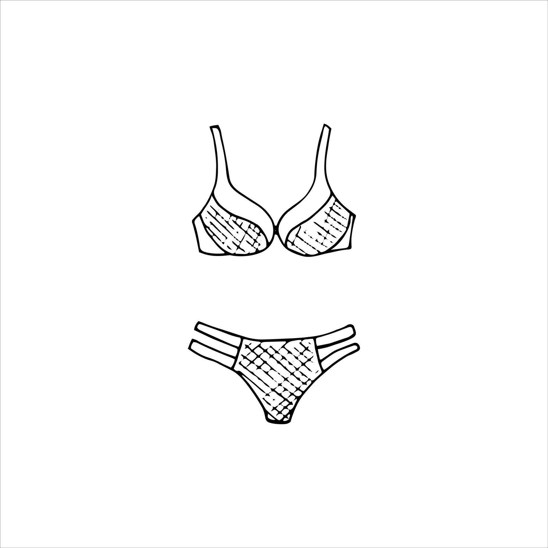 Doodle Illustration Of Bras Hand Drawn Womens Lingerie Design