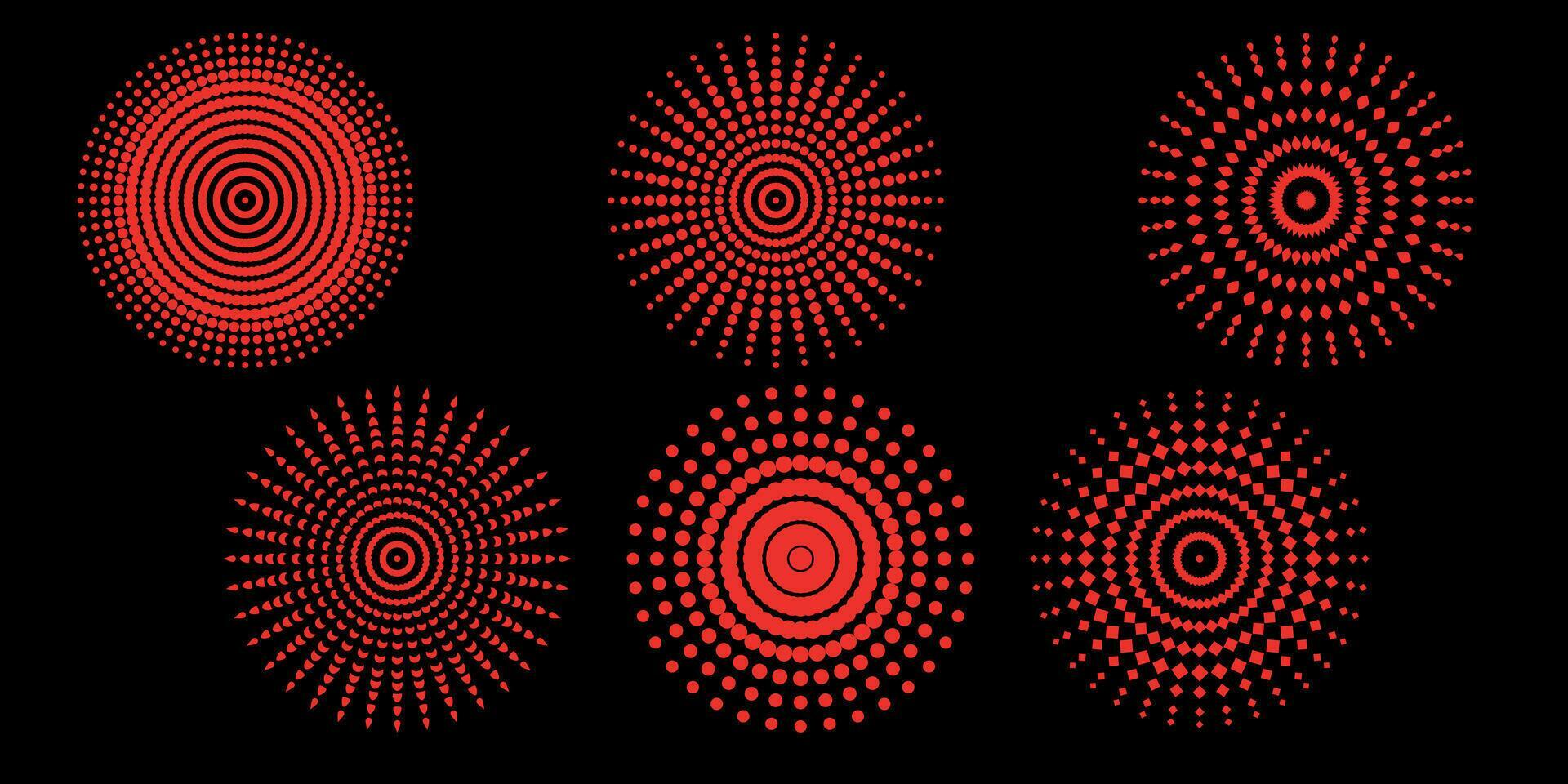 set of vector illustration halftone dots and circles with pattern Abstract backgrounds for ...