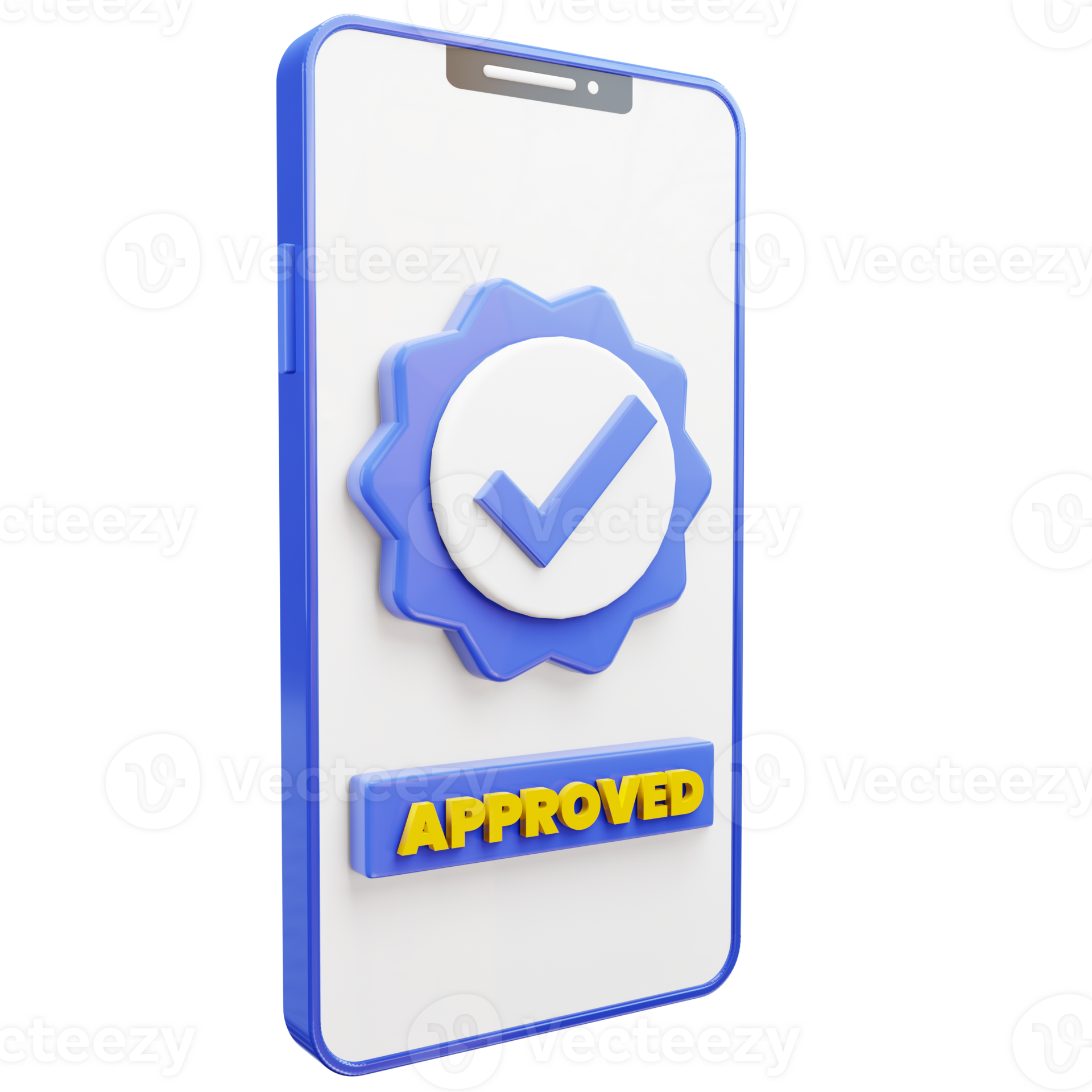 3d object of approved icon with a checklist verification on a ...
