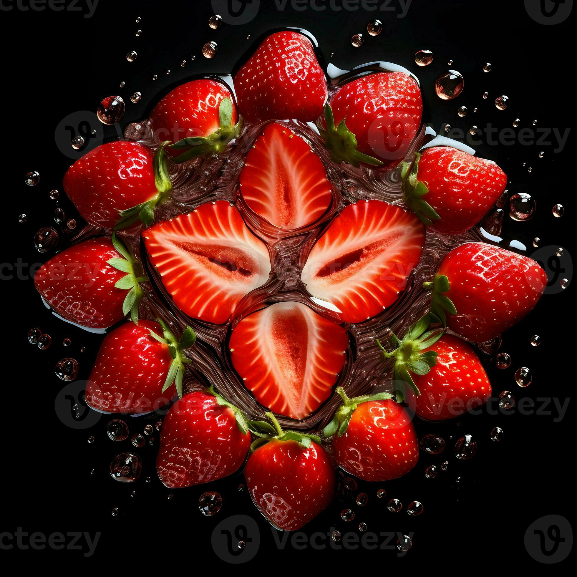 Strawberries Cut Into Slices Lying In A Circle High Resolution Ai Generative 30789119 Stock