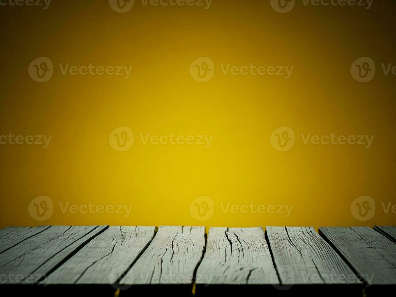 Wooden table and blur tropical Yellow Color background, product display ...