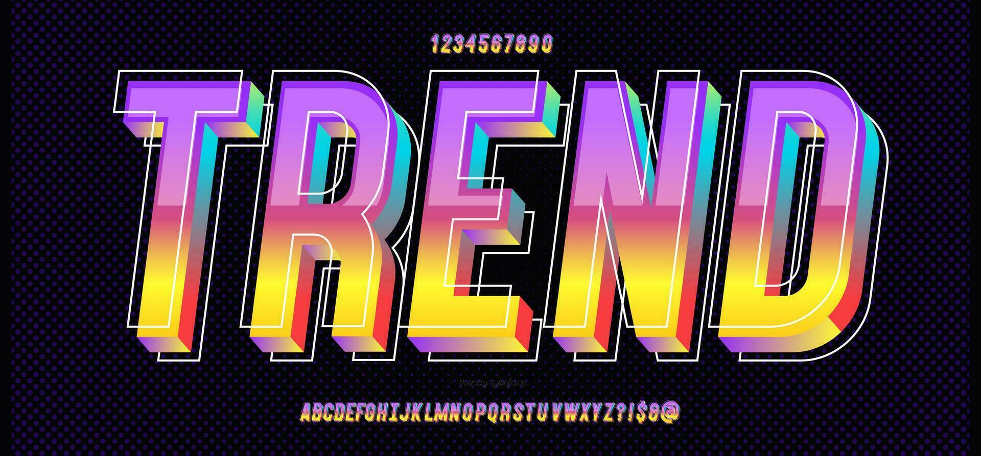 Vector Font Trend 3d Style Modern Typography 30817983 Vector Art At