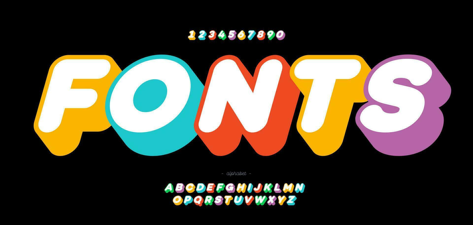 Vector Font 3d Style Modern Typography For Decoration 30818003 Vector
