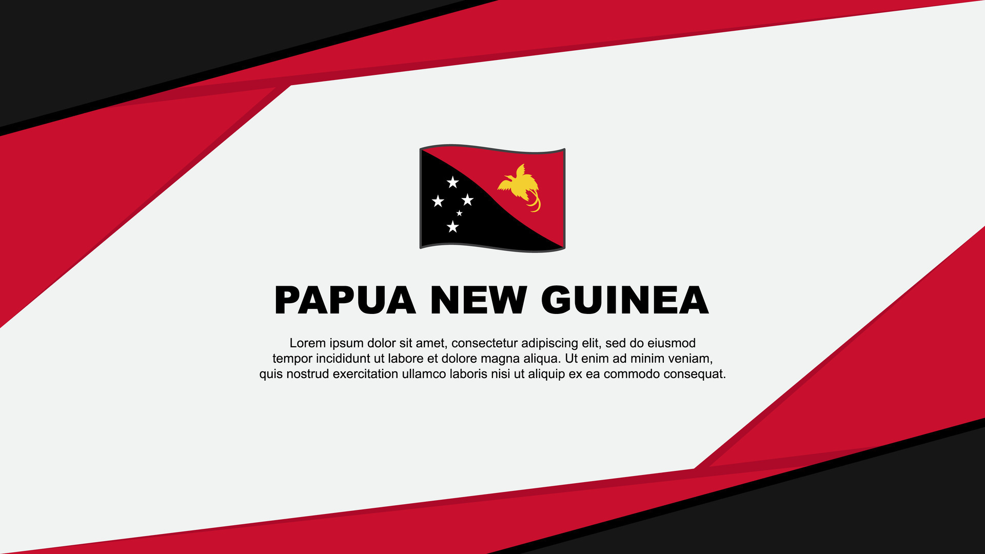 Papua New Guinea Flag Abstract Background Design Template. Papua New ...