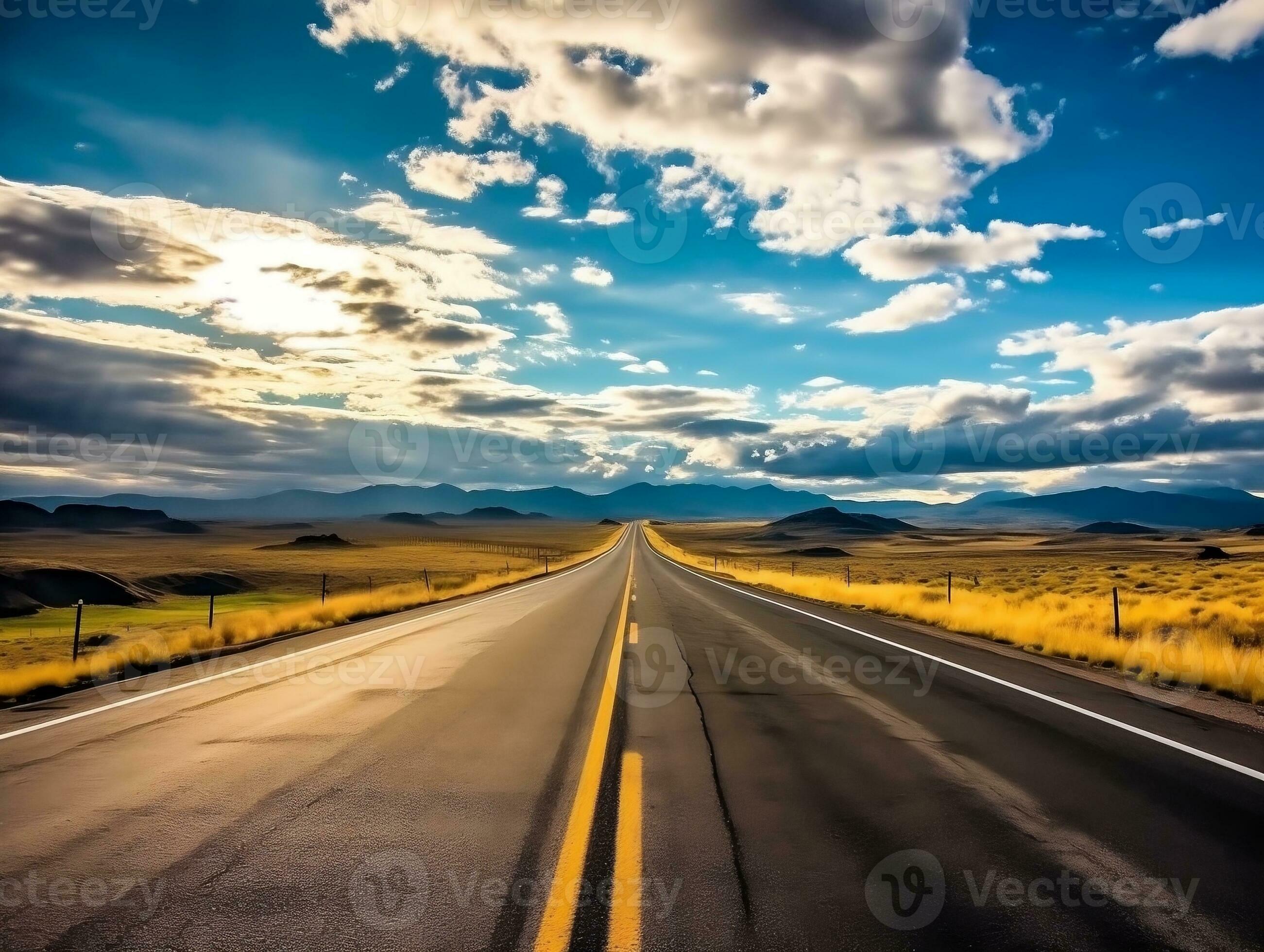 An Open Road Disappearing Into The Horizon Capturing The Sense Of Endless Possibilities During