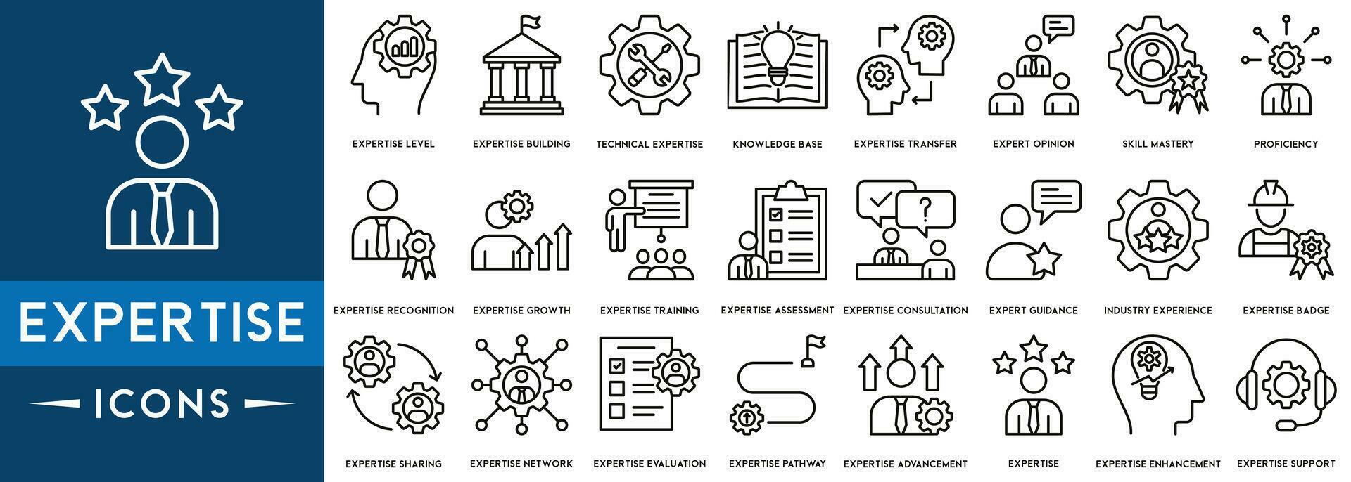 Expertise icon vector illustration concept representing high level knowledge and experience with ...