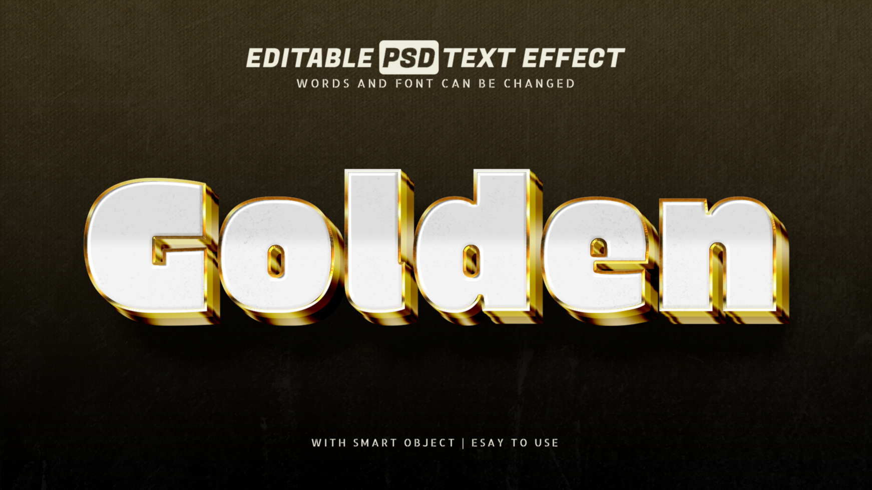 Golden 3d text effect editable 30912139 PSD