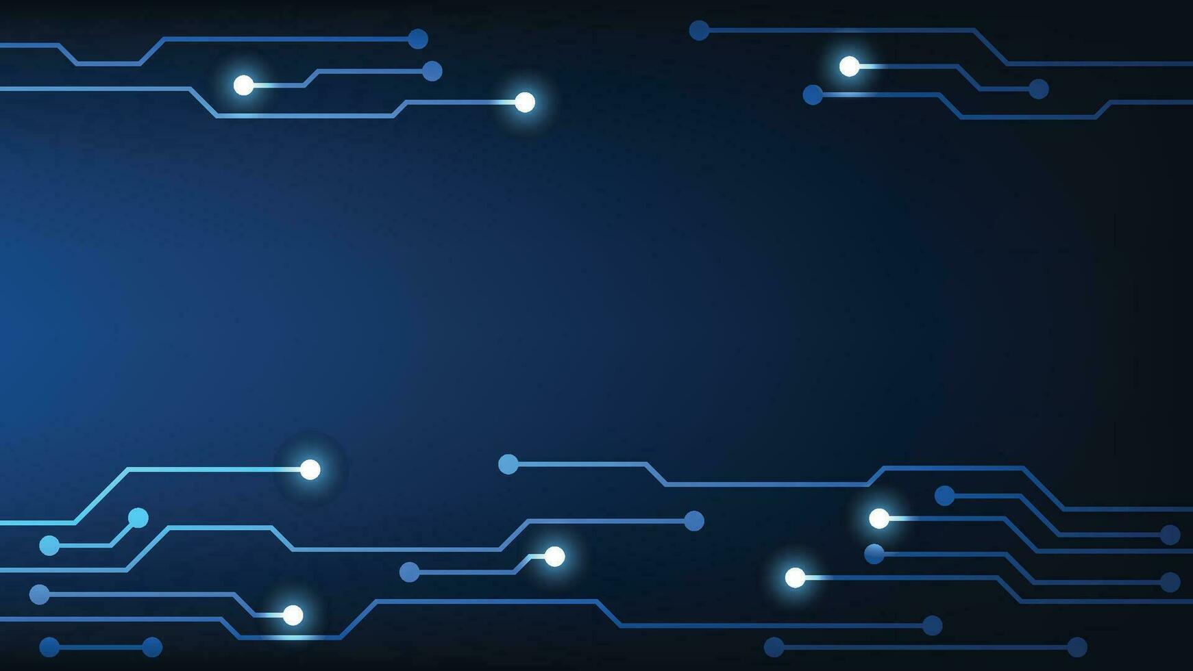 Hi tech digital circuit board. AI pad and electrical lines connected on blue lighting background ...