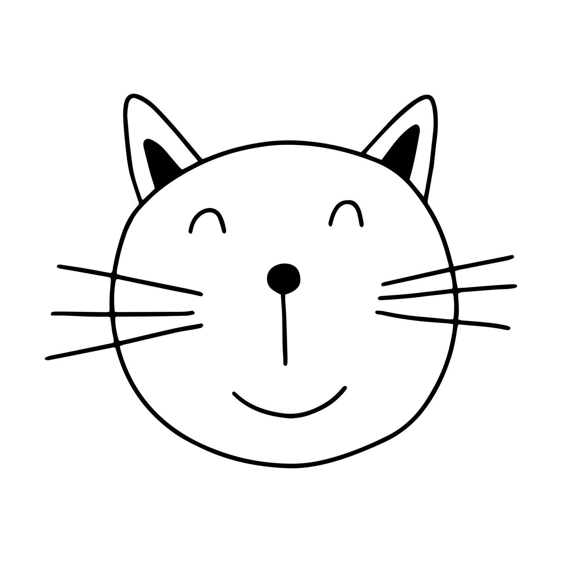 Cute cat face vector illustration 30914773 Vector Art at Vecteezy