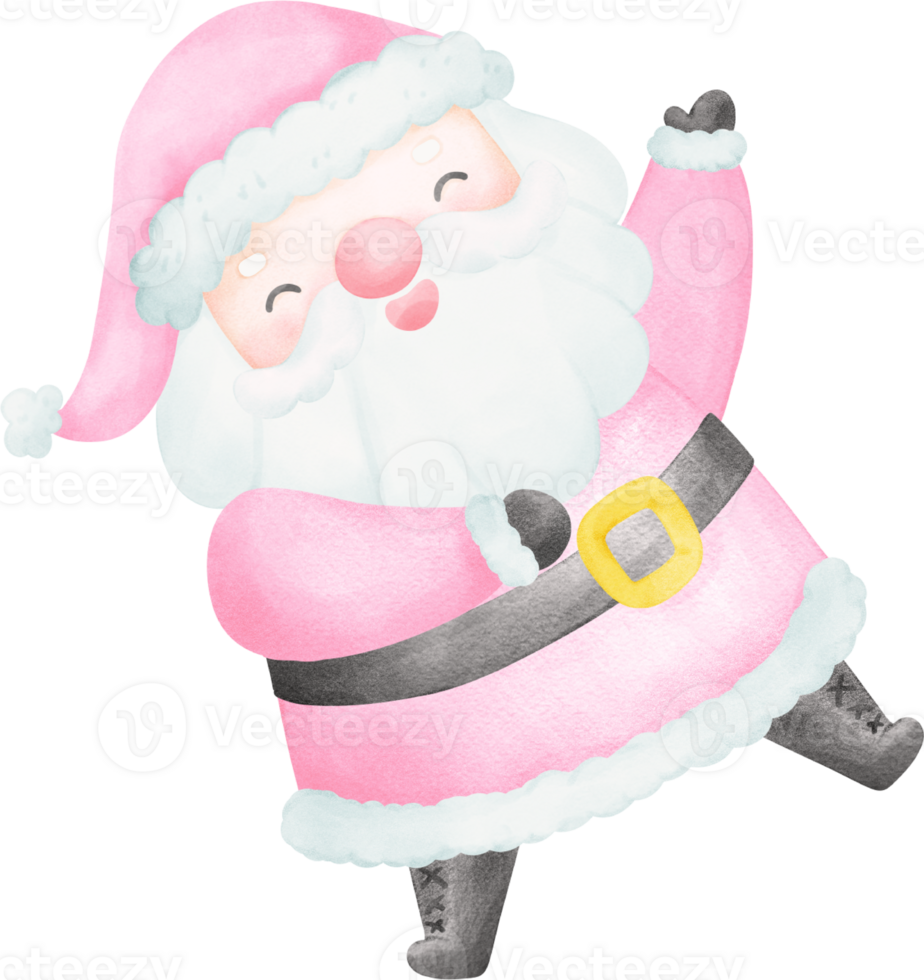 Pink Santa Claus illustration watercolor 30921280 PNG