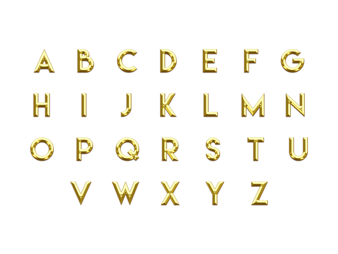 Metallic, Gold Capital Letters, Transparent Background 30921586 PNG