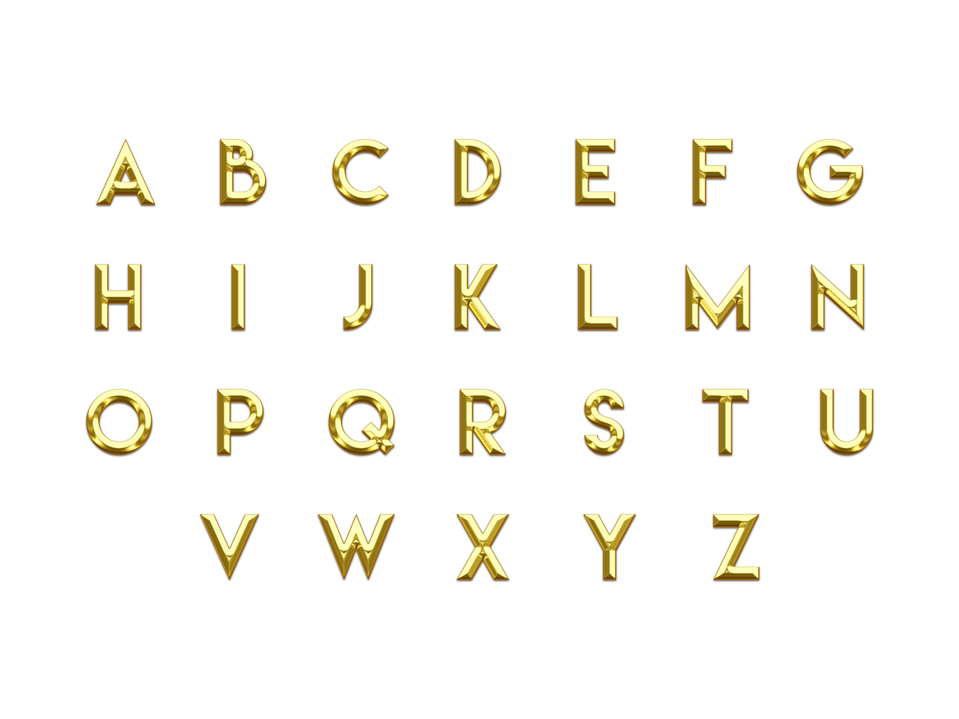 Metallic, Gold Capital Letters, Transparent Background 30921586 PNG