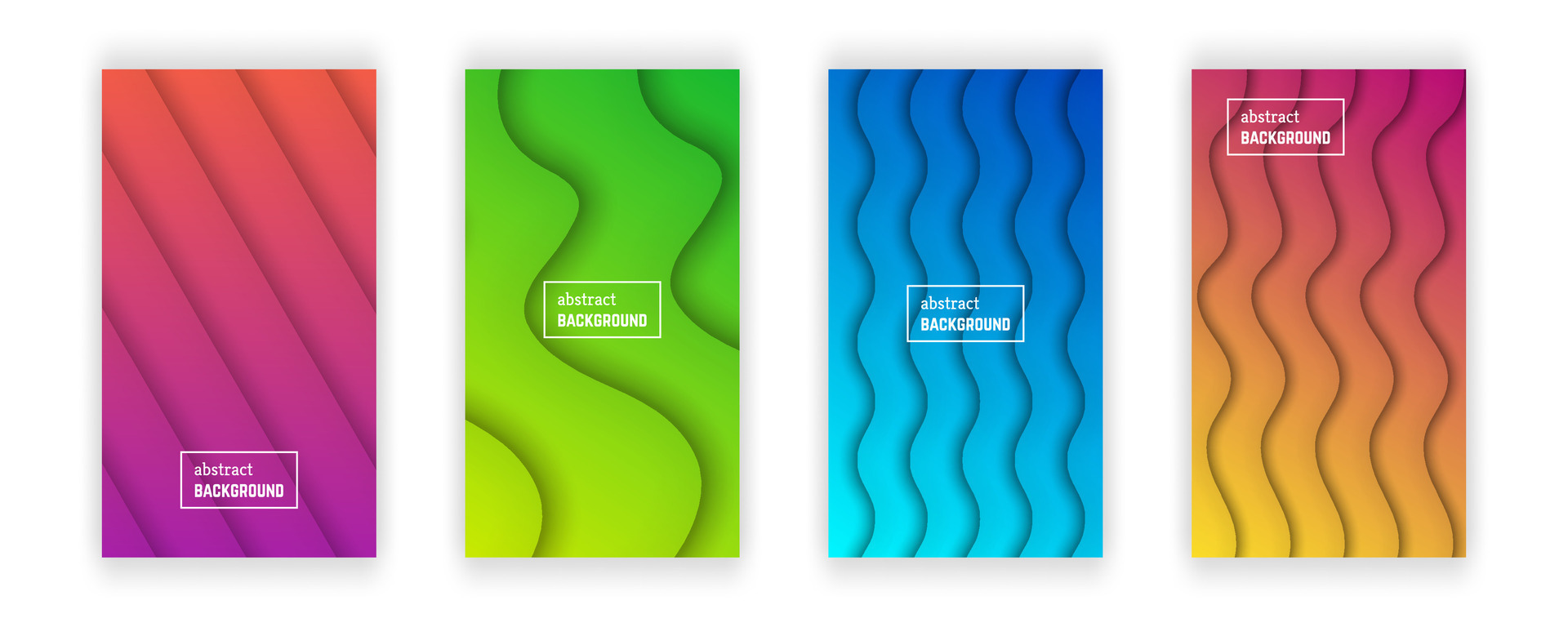 Abstract Minimal Gradient Geometric Background Set Of Four Wave Layer Shape For Banner