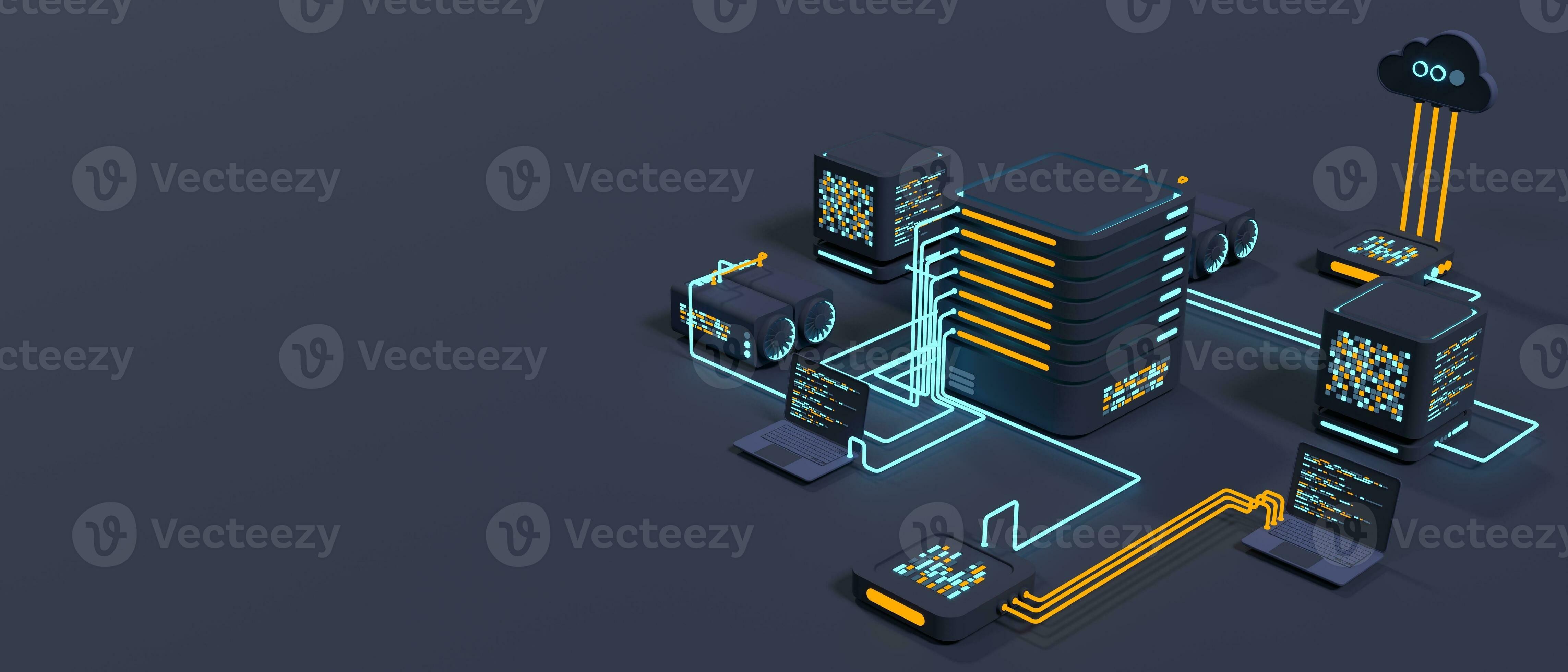 Computer Technology 3d Illustration Computation Of Big Data Center Cloud Computing Online