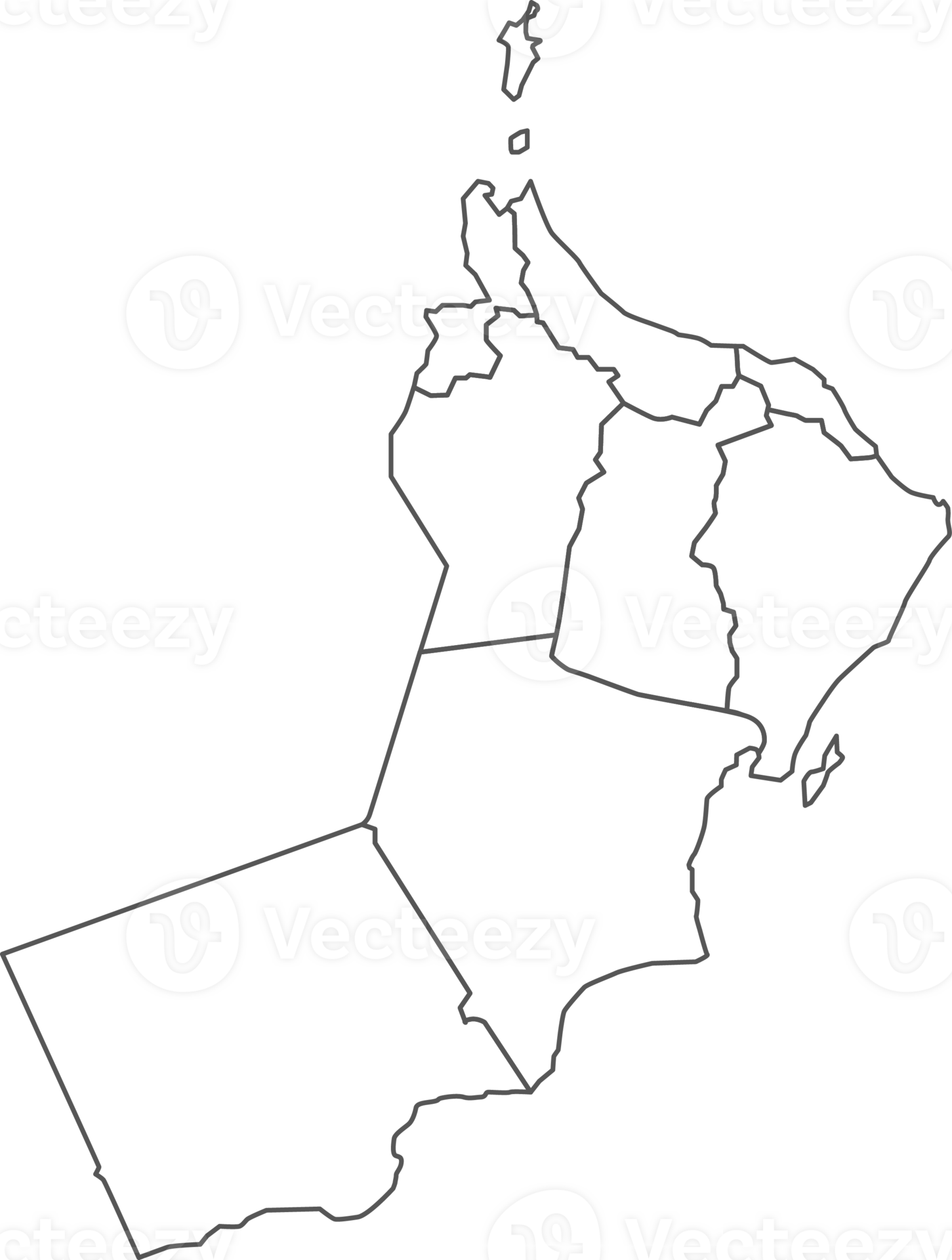 Map of Oman with detailed country map, line map. 30936987 PNG