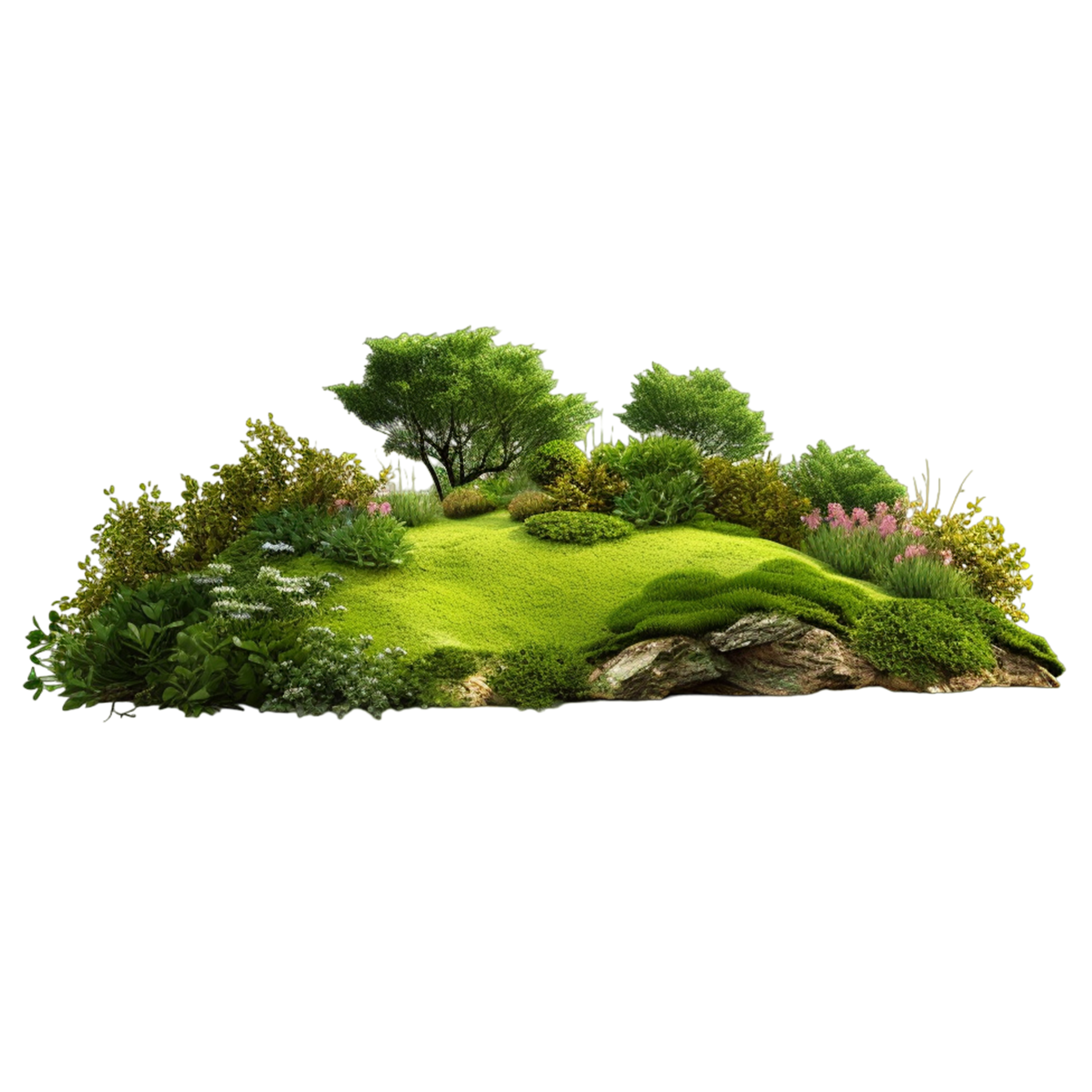 Land Piece With Green Grass Realistic Garden Plot Png Ai Generative 30951530 Png
