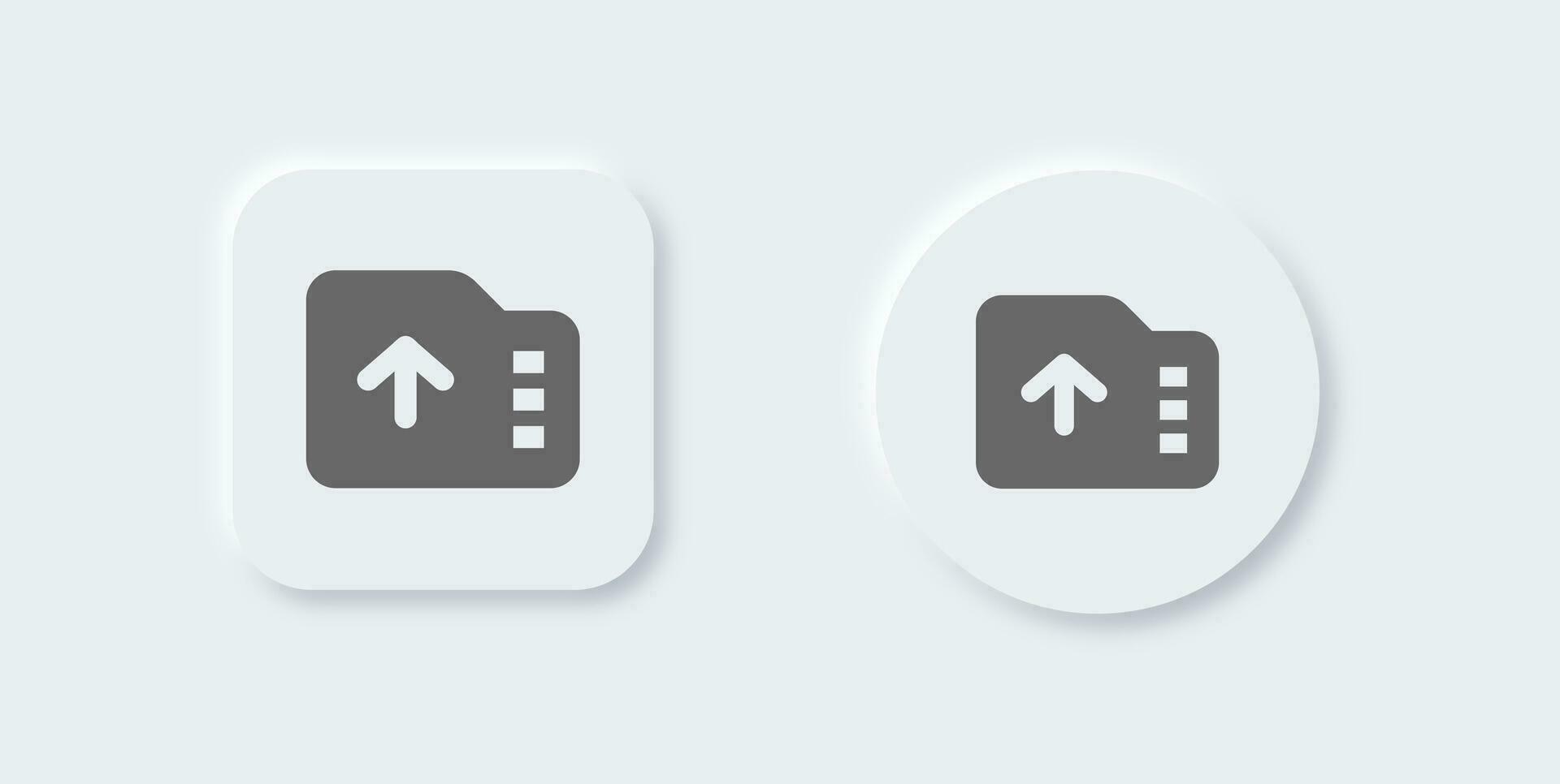 Export Solid Icon In Neomorphic Design Style Import File Signs Vector