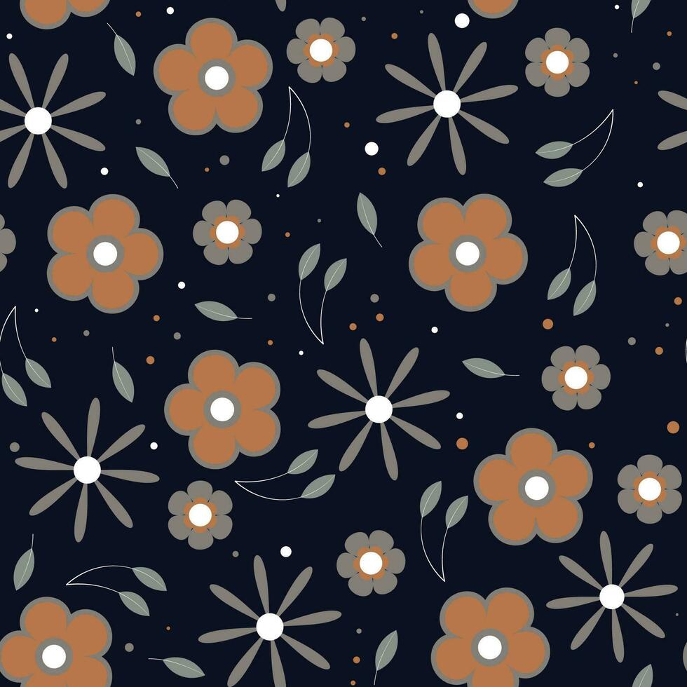 Abstract Flat Hand Draw Floral Pattern Background Vector 30964279