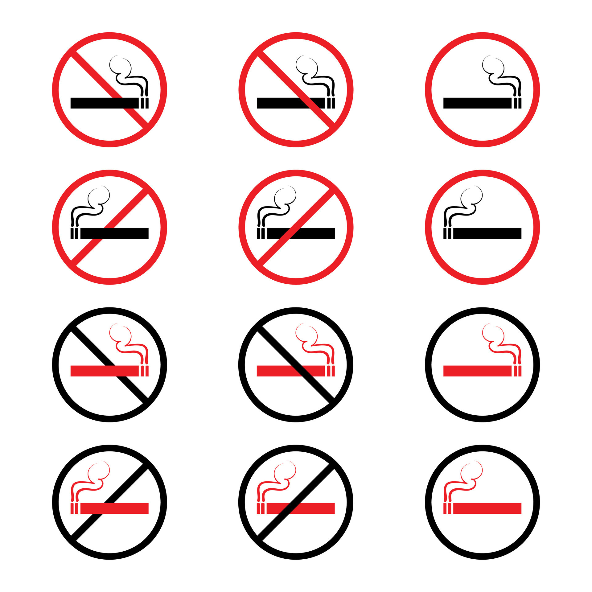 No Smoking Sign No Cigarette Sign Icons Cigarette Ban Sign Vector No Smoking Sign No Cigarette Sign Icons Cigarette Ban Sign Vector