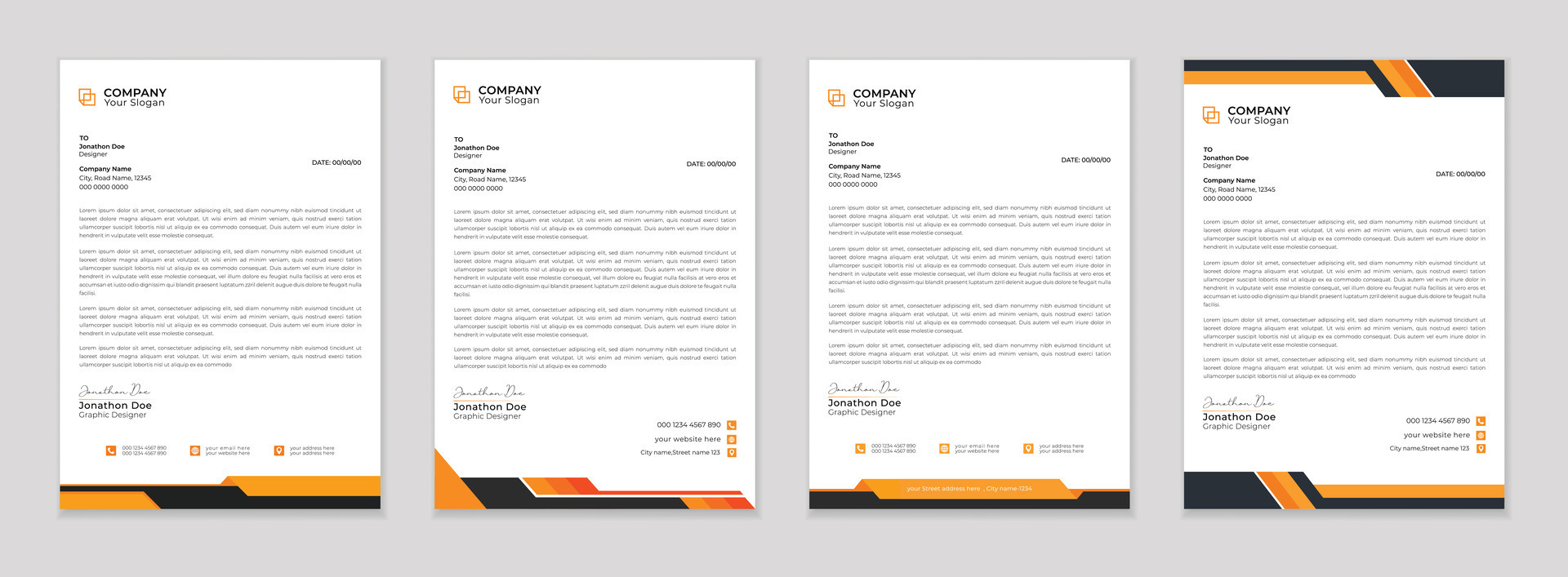 Corporate modern business letterhead design template. Professional and ... Corporate modern business letterhead design template. Professional and ...