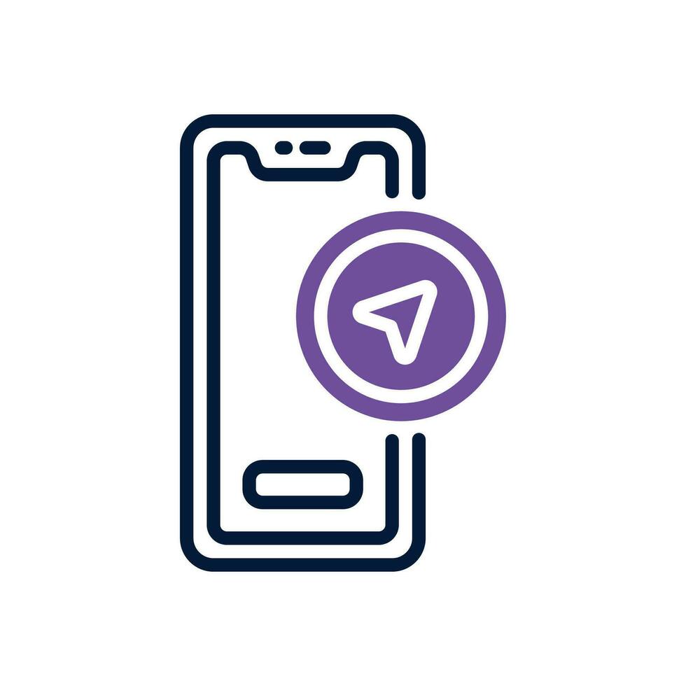 navigation app dual tone icon. vector icon for your website, mobile ...