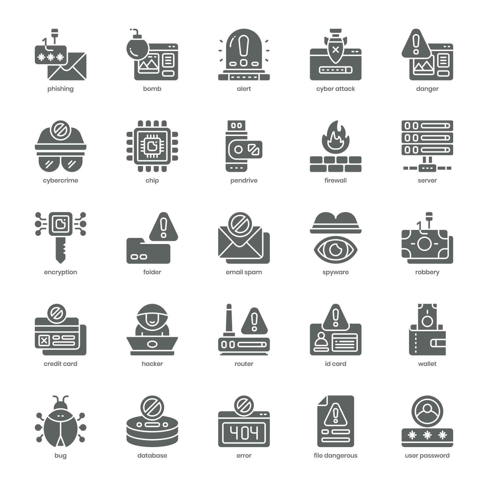 Cyber Crime icon pack for your website design, logo, app, and user ...