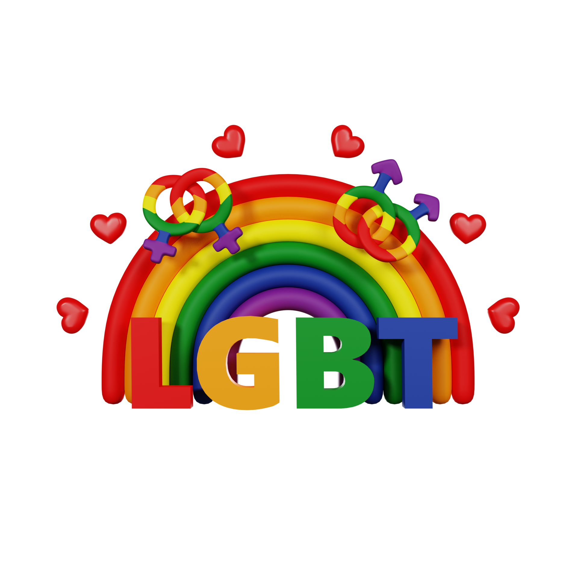 Lgbtq Rainbow Lgbt Pride Month Human Rights 3d Render Icon 31107366 Png