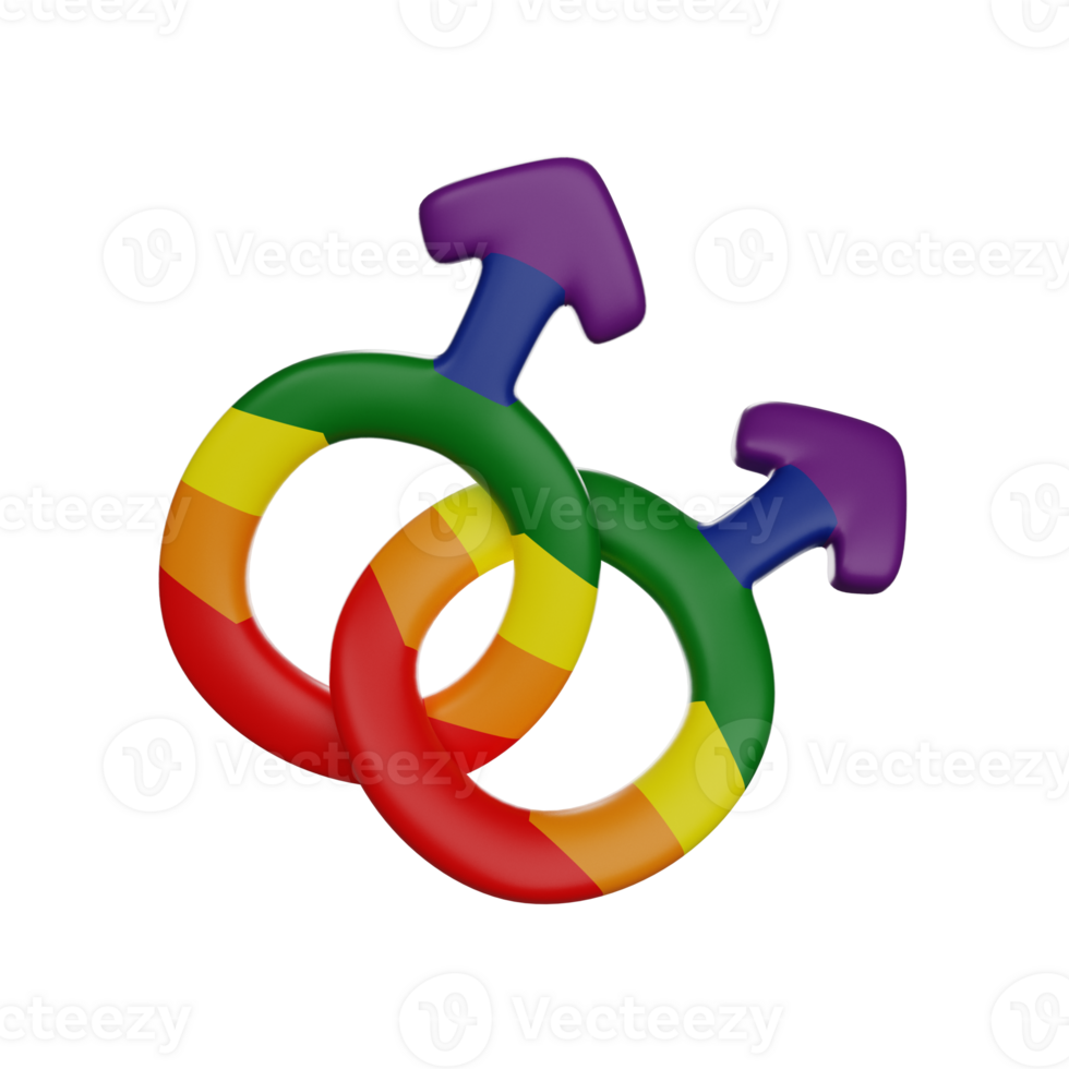 Two Interlocking Male Symbols Gay Male Symbol 3d Render Icon 31107368 Png