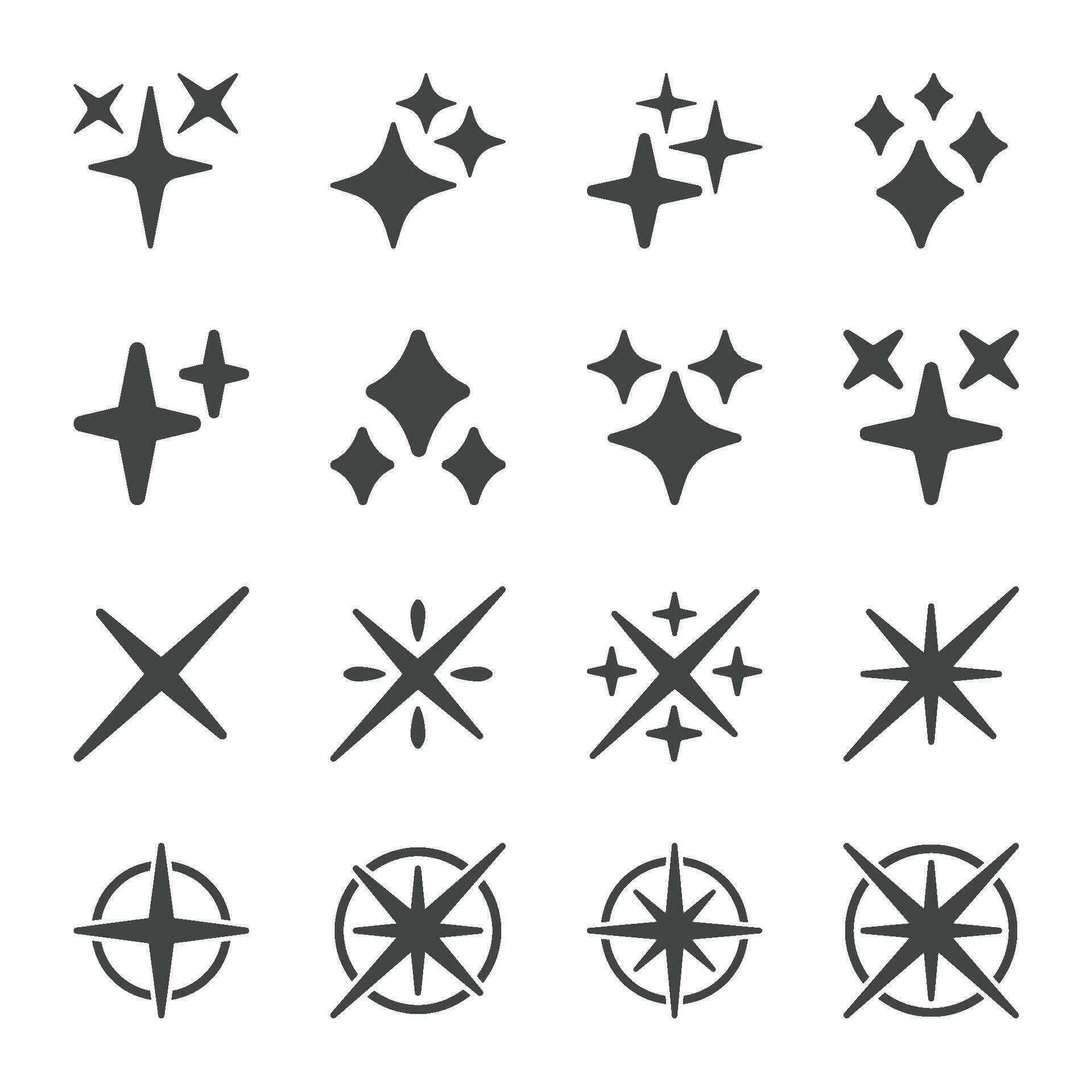 sparkle icon set,vector and illustration 31108303 Vector Art at Vecteezy