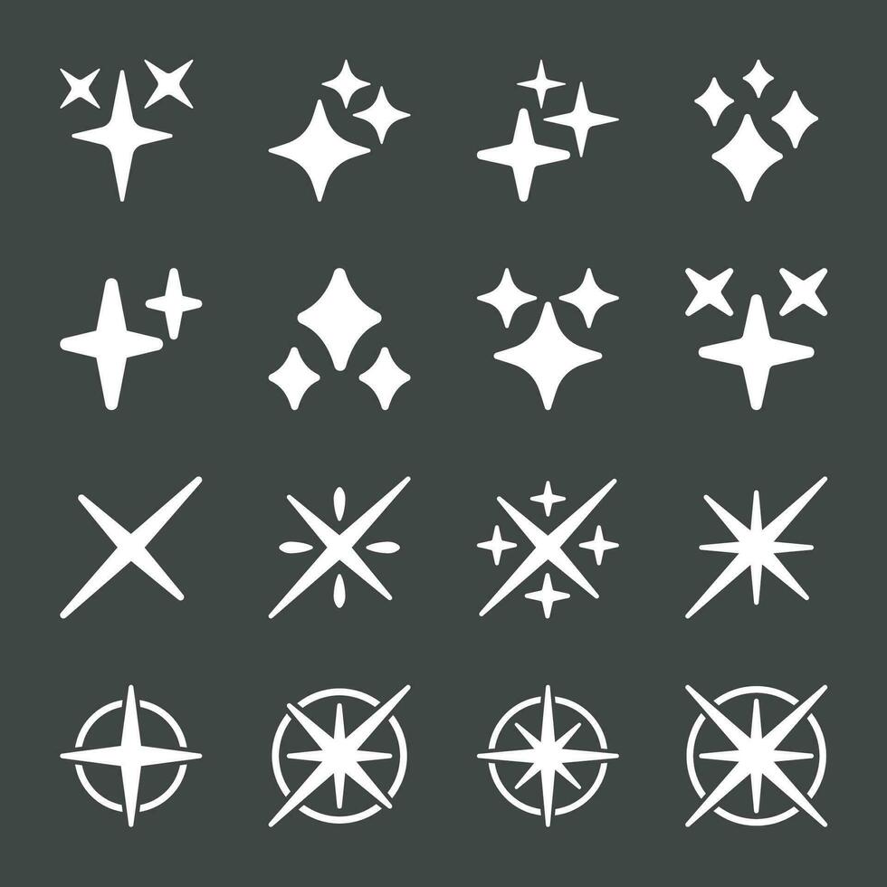 sparkle icon set,vector and illustration 31108419 Vector Art at Vecteezy