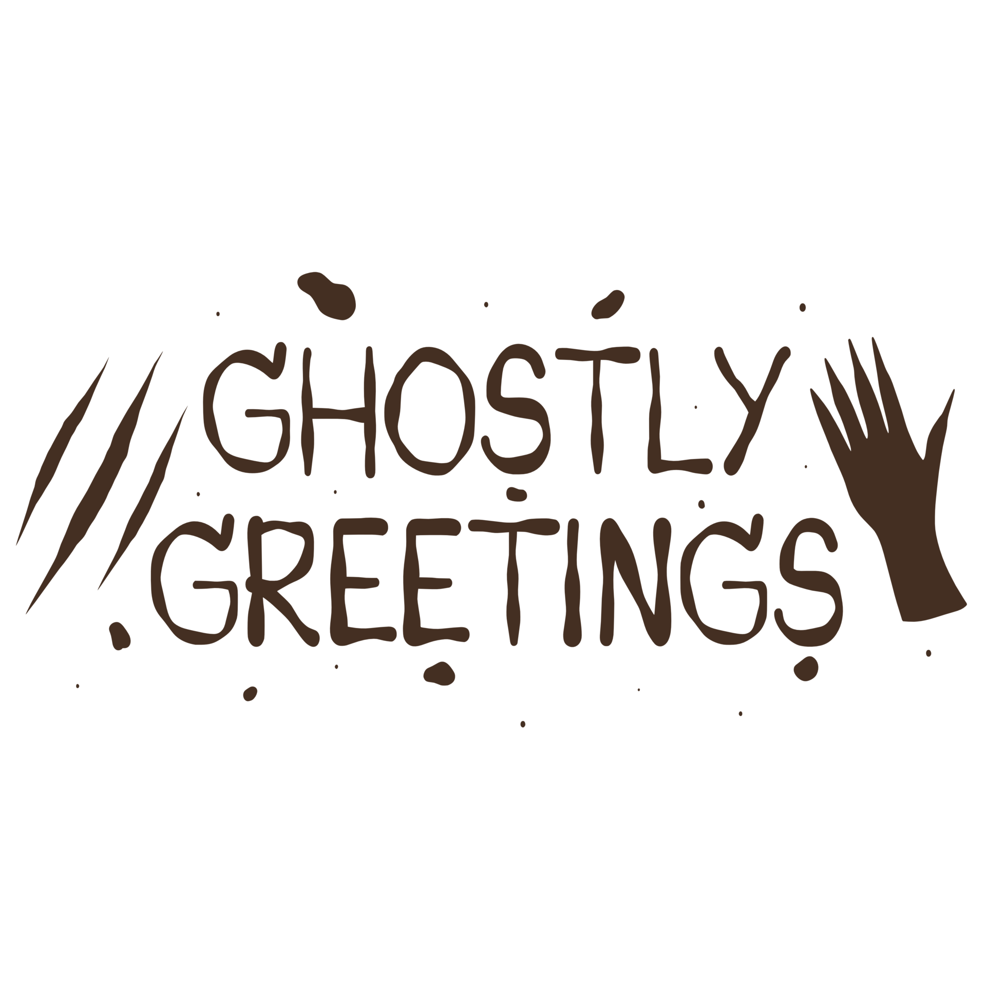 Ghostly Greetings Halloween Lettering Quote 31113794 PNG