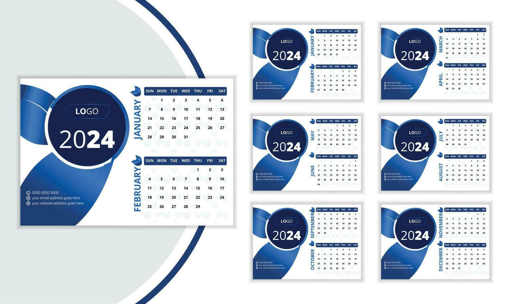 Abstract calendar design 2024 in vector 31114137 Vector Art at Vecteezy