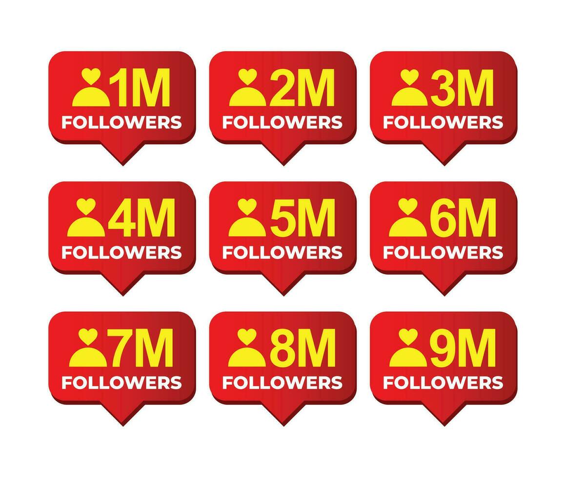 Social Media Followers Tag Design Template 31114909 Vector Art At Vecteezy