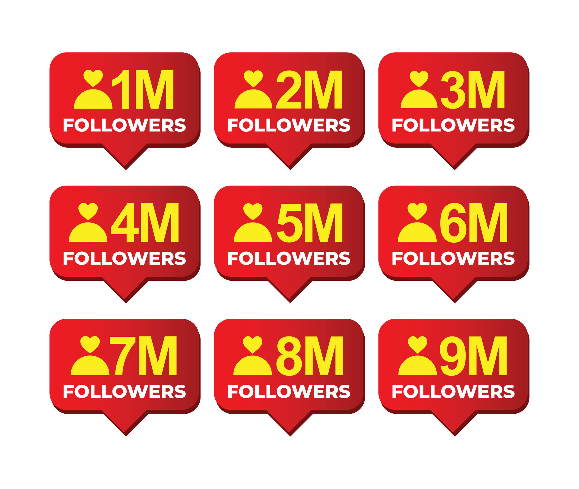 Social Media Followers Tag Design Template 31114909 Vector Art At Vecteezy