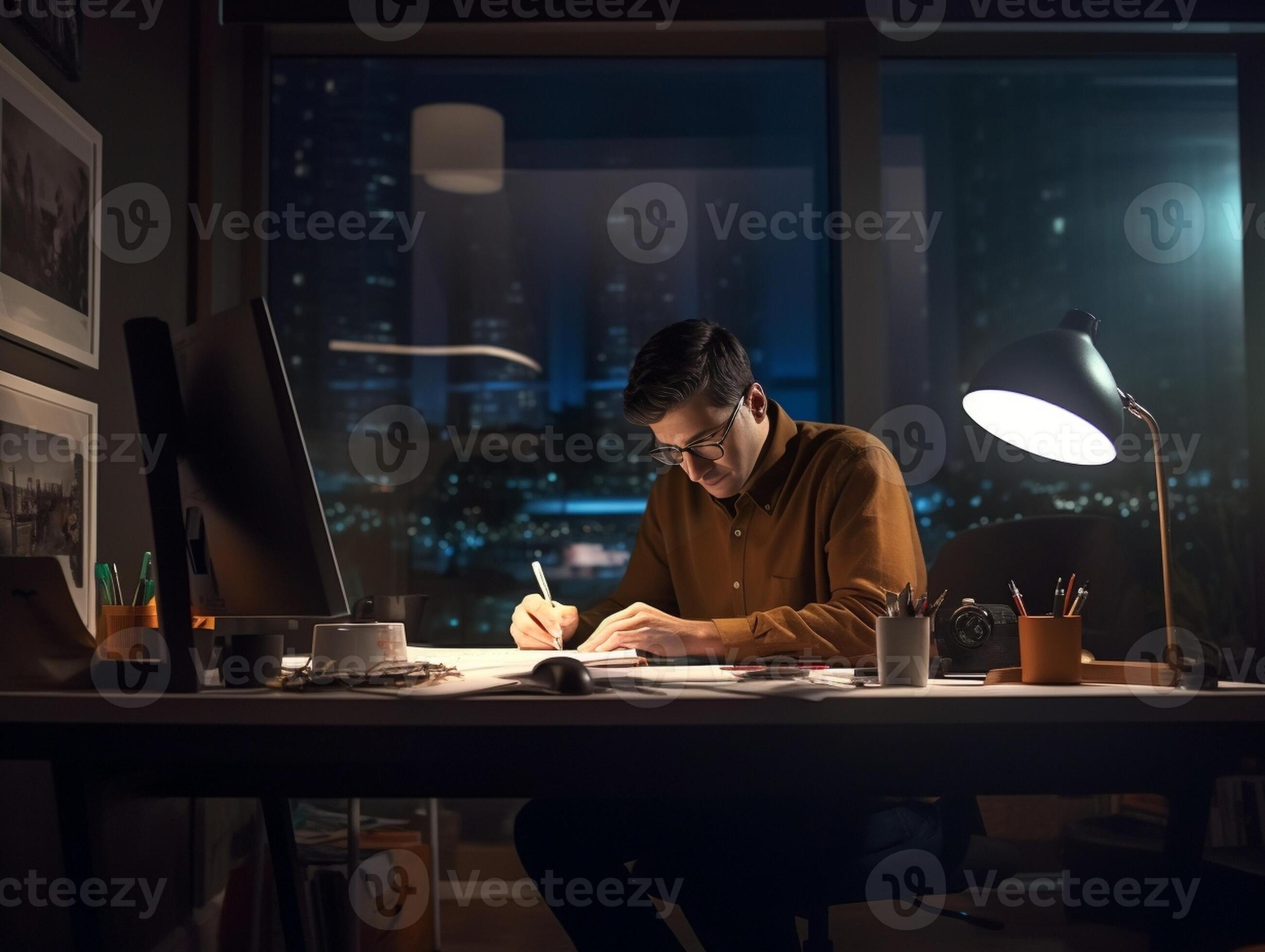 Focused Serious Hardworking Engineer Busy Working On Big Architectural
