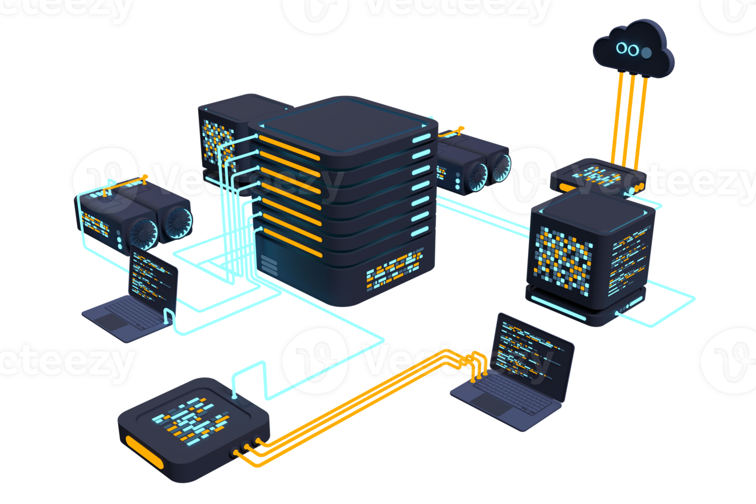 Computer Technology 3d Illustration Computation Of Big Data Center Cloud Computing Online