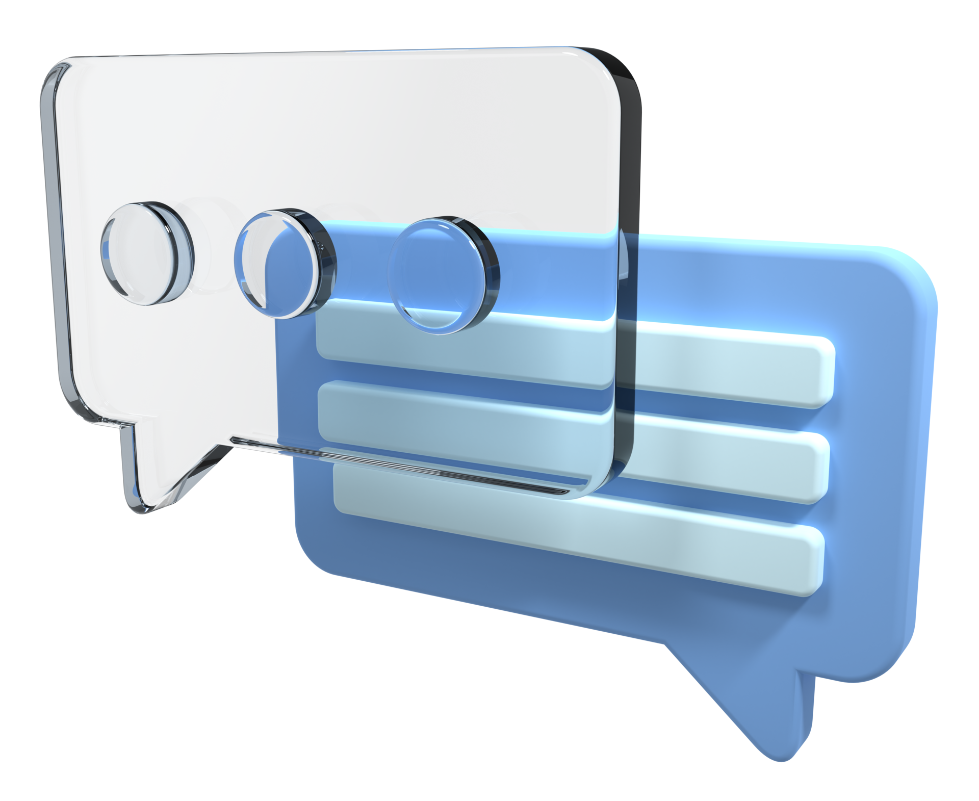 3D speech bubble icon. Empty speech bubble. Chat 3d render. Social ...