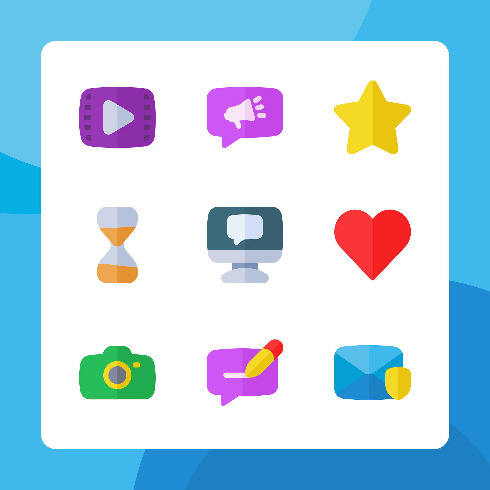 Essential ui icons in flat style, for ui ux design, website icons, interface and business ...