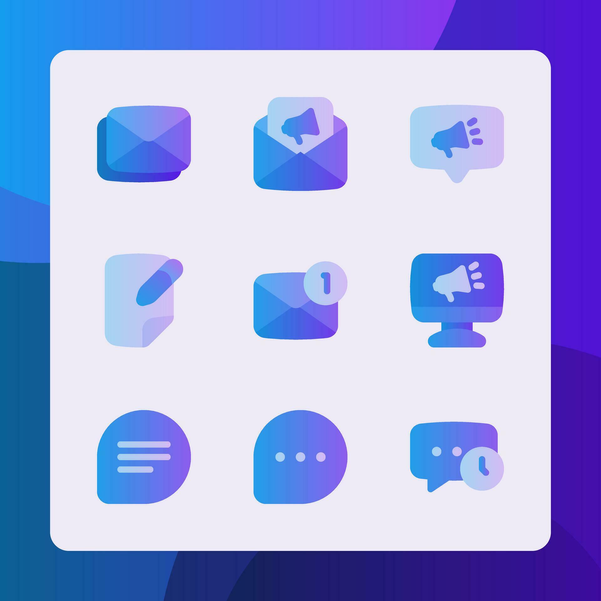 Message interface icons in gradient style, for ui ux design, website icons, interface and ...