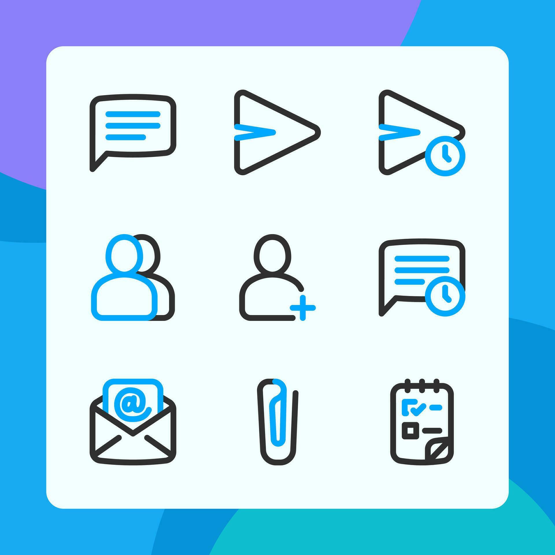 Basic ui icons in dual tone style, for ui ux design, website icons ...
