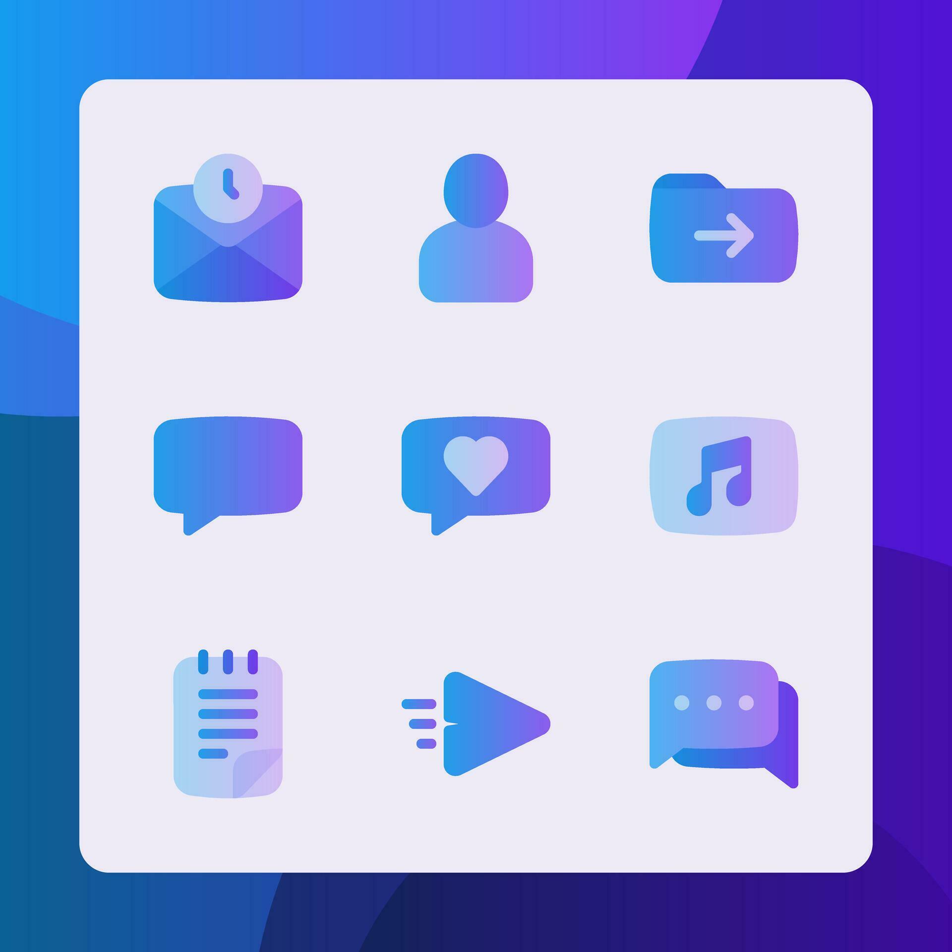 Message interface icons in gradient style, for ui ux design, website ...