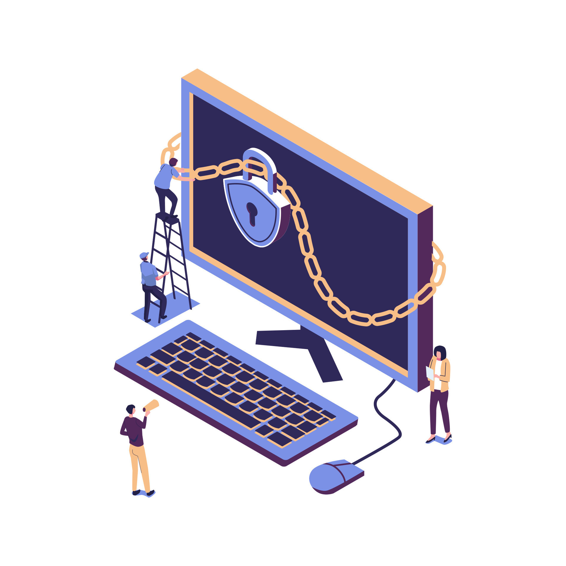 The Concept Of Protecting Computer Data For A Web Page 31132585 Vector Art At Vecteezy