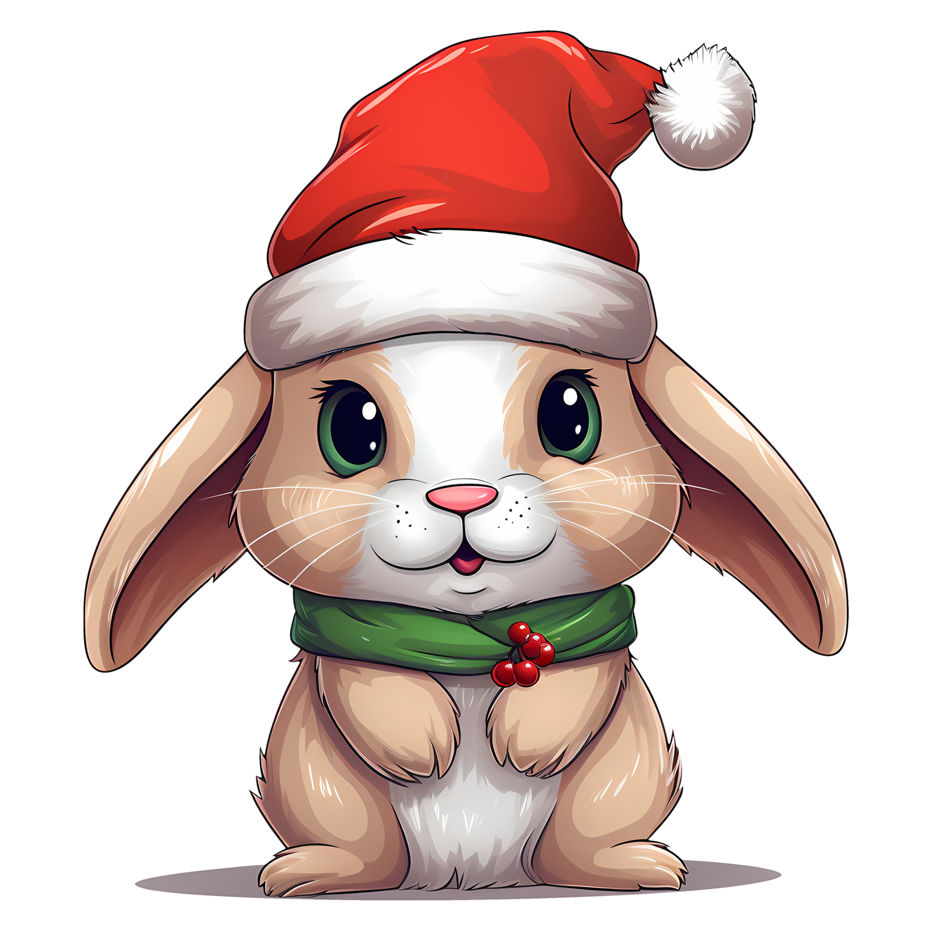 Cute Rabbit Christmas Clipart Illustration AI Generative 31133549 PNG