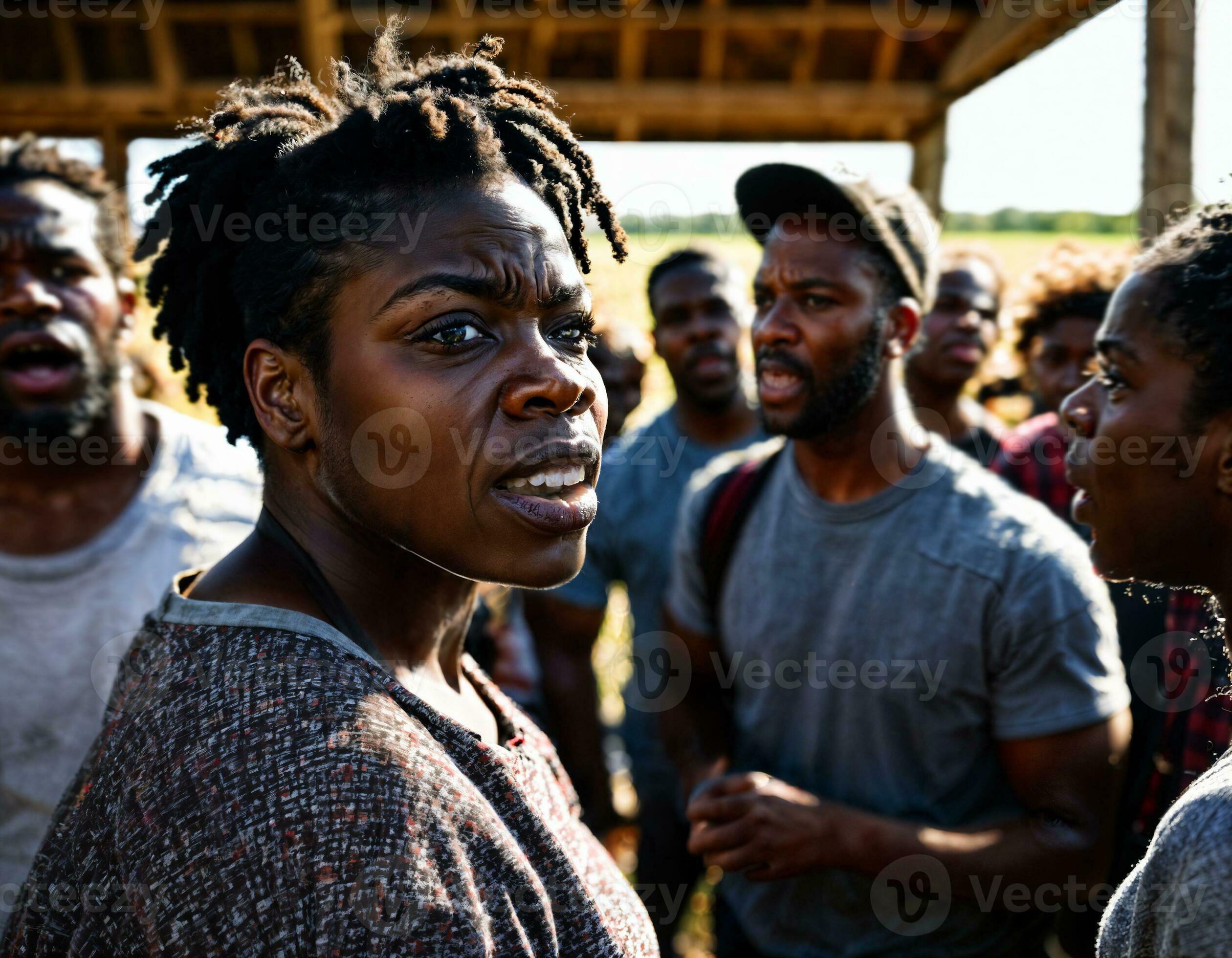 photo group of angry black slavery people in American history , generative AI 31151625 Stock ...